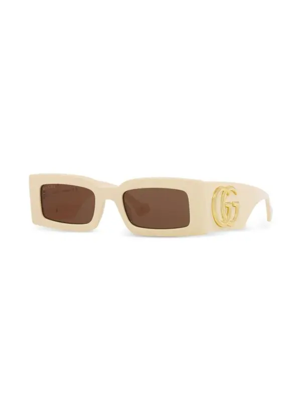 Gucci Gg Rectangle Sunglasses - White