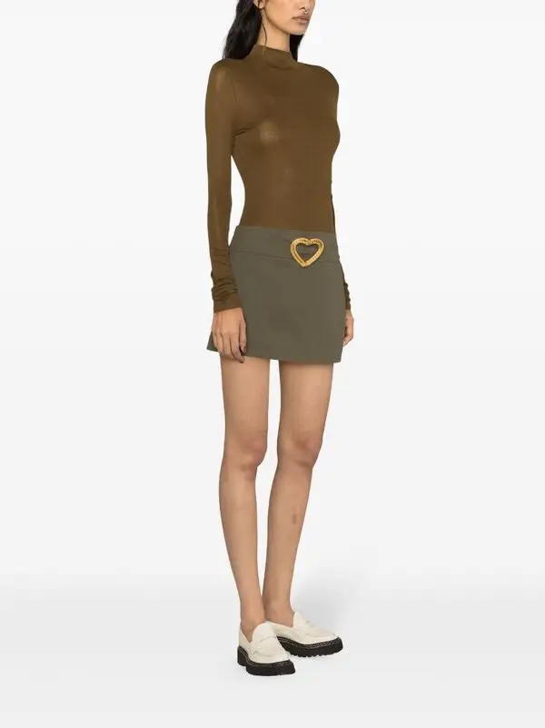 Moschino Heart-buckle Twill Miniskirt