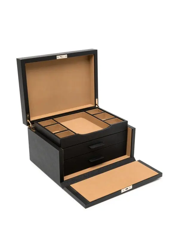 Smythson Panama Textured-leather Jewellery Box