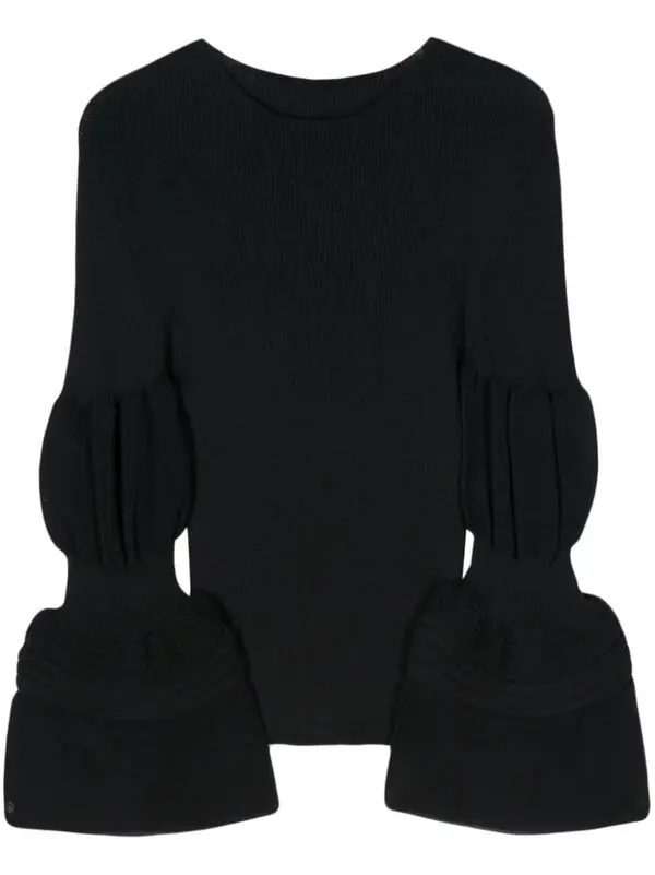 Issey Miyake Fine-ribbed Top - Black