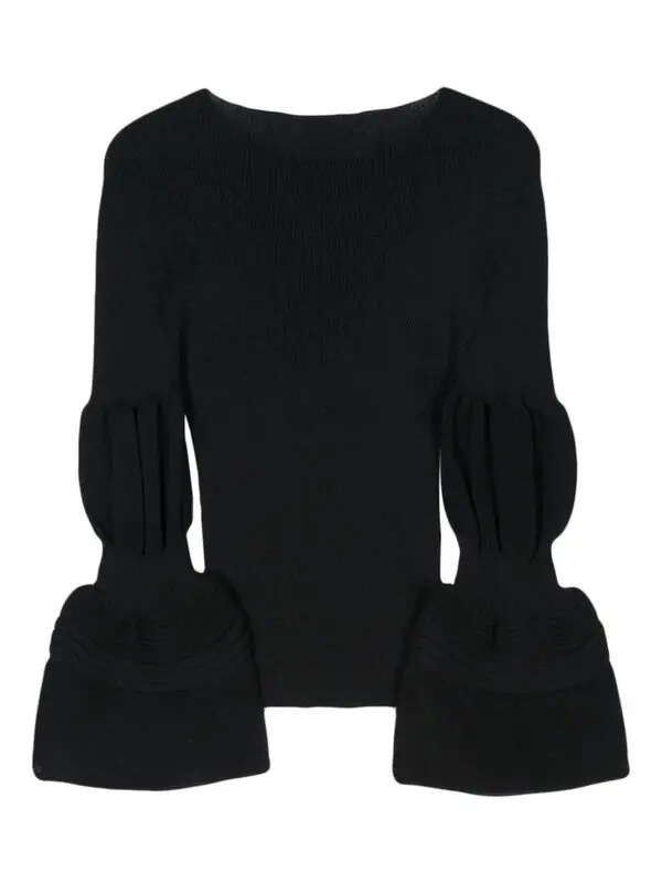 Issey Miyake Fine-ribbed Top - Black