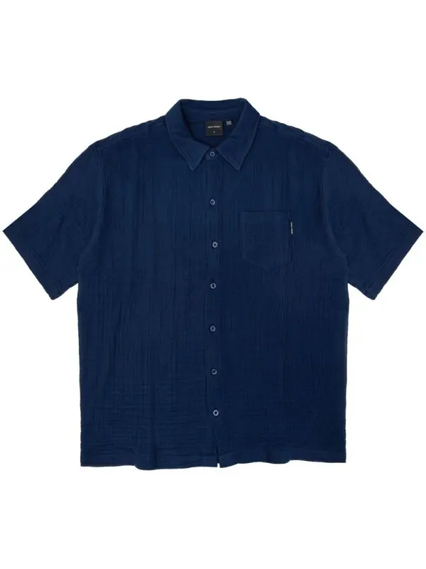 DAILY PAPER Enzi Seersucker Cotton Shirt - Blue