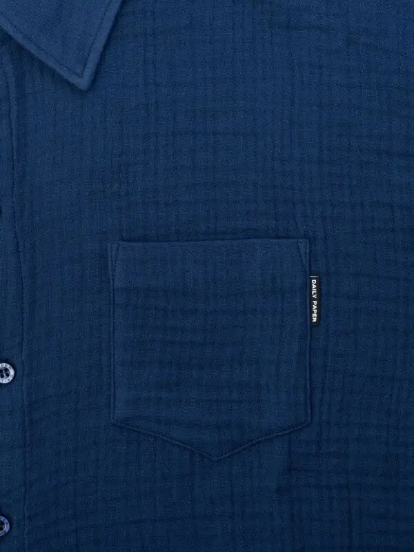 DAILY PAPER Enzi Seersucker Cotton Shirt - Blue
