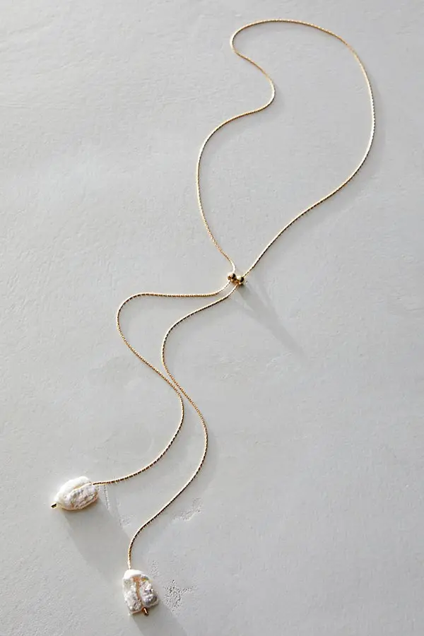 SET & STONES Elliatt Lariat Necklace - Gold