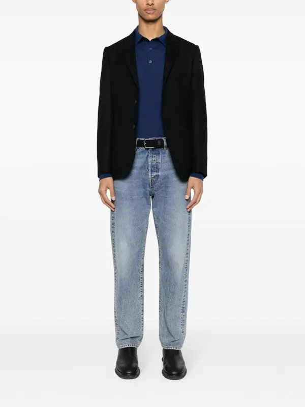 Zegna Fine-ribbed Polo Shirt - Blue
