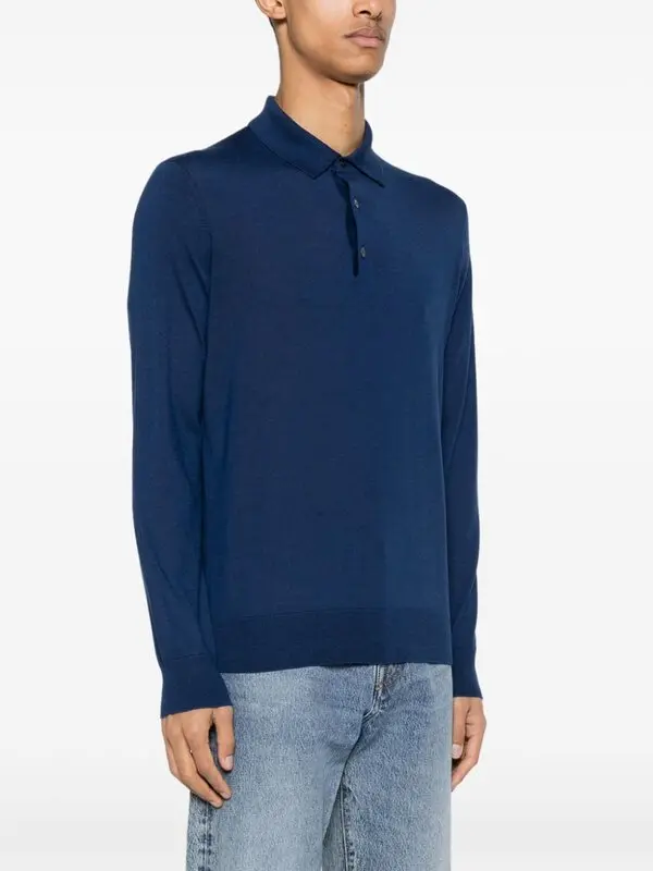 Zegna Fine-ribbed Polo Shirt - Blue