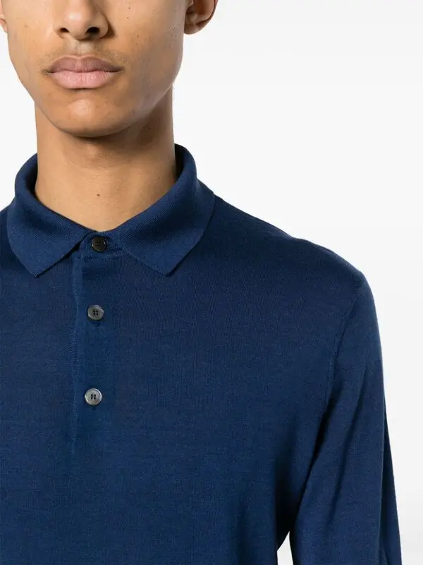 Zegna Fine-ribbed Polo Shirt - Blue