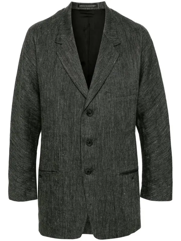Yohji Yamamoto W-raglan Linen Blazer - Grey