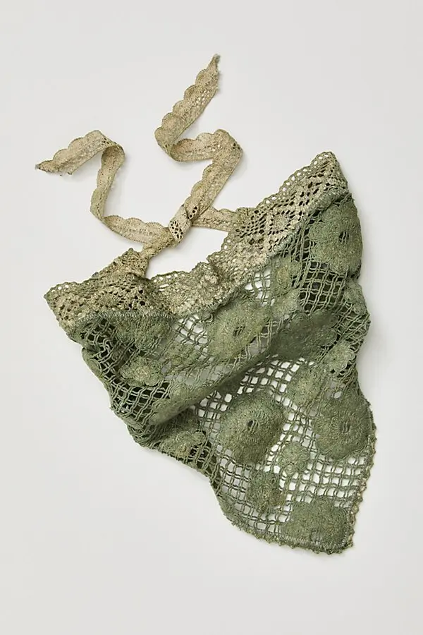 NWT Free People Curried Myrrh Sage Green Green Freebird Headband One Of A Kind Kantha Hair Scarf | Free People main image 2