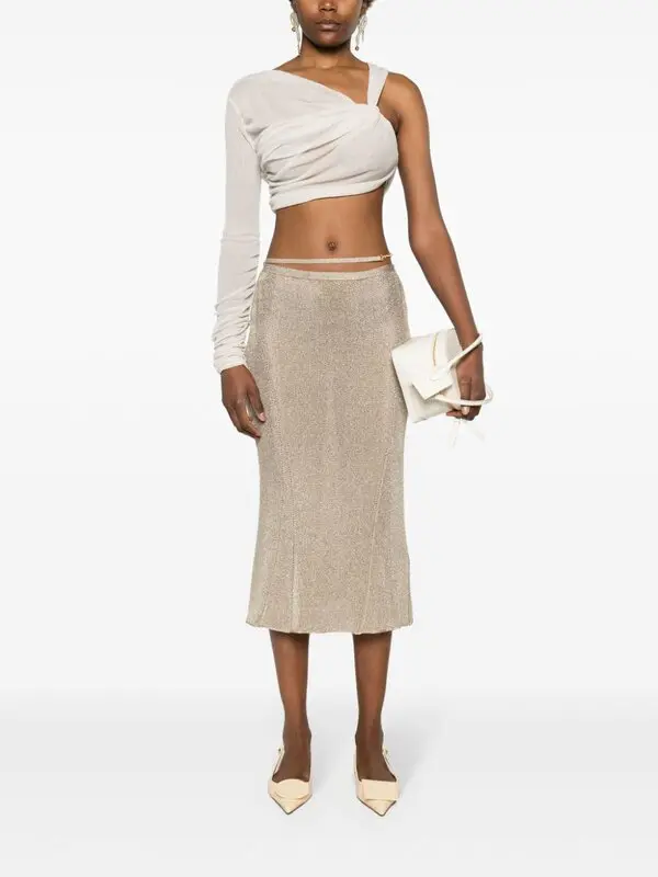 Jacquemus Le Brilho Lurex Midi Skirt - Gold
