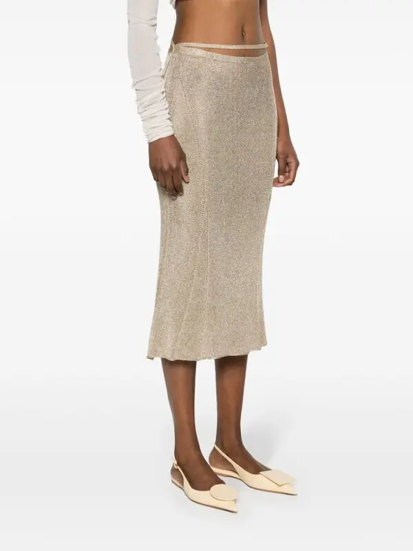 Jacquemus Le Brilho Lurex Midi Skirt - Gold
