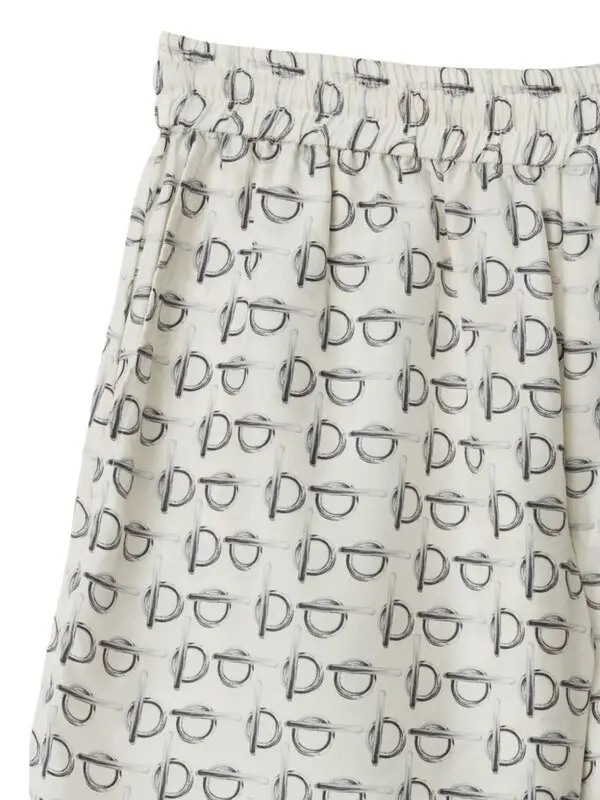 Burberry Toggle-print Silk Shorts - White
