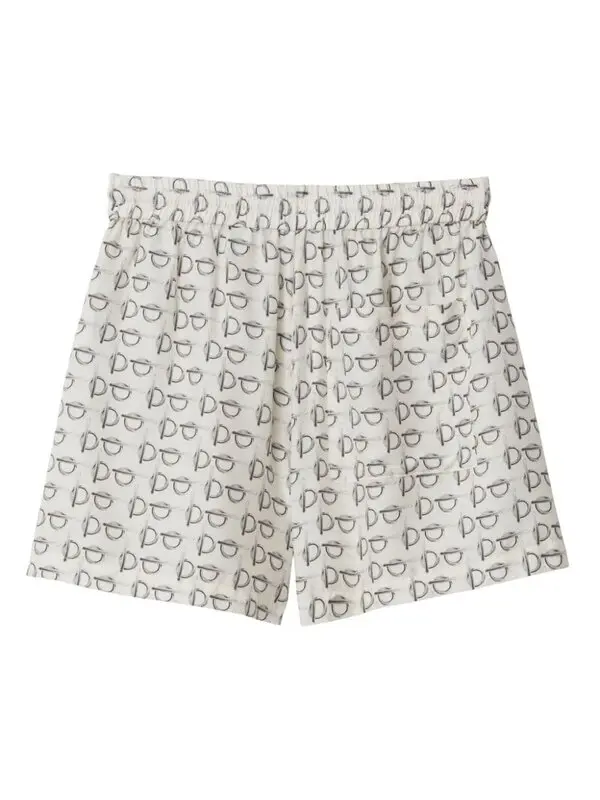 Burberry Toggle-print Silk Shorts - White