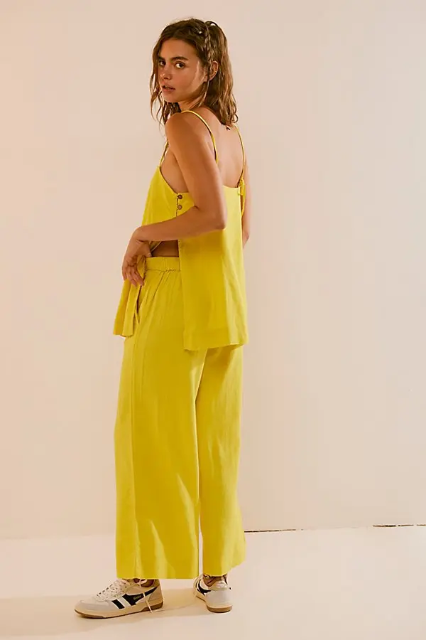 Free People Sightseer Linen Set - Golden Kiwi