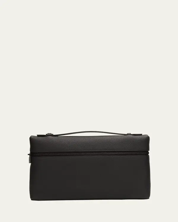 Loro Piana Grained Leather Pouch - Black Matte