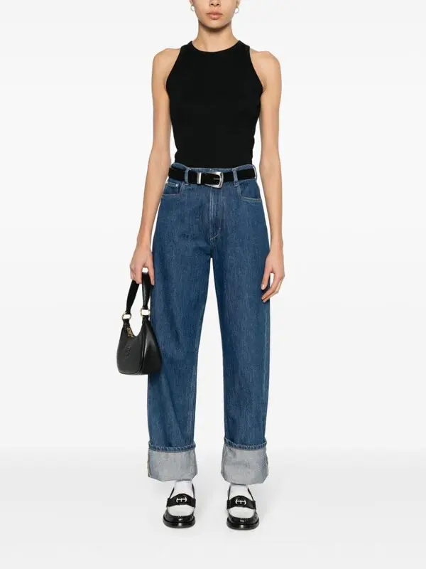Sandro Logo-embroidered Ribbed Tank Top - Black