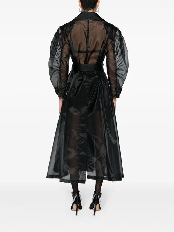 Dolce & Gabbana Long Double-breasted Organza Trench Coat
