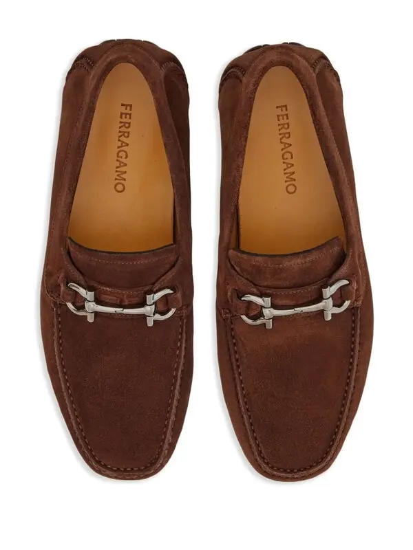 FERRAGAMO Gancini Loafers - Brown
