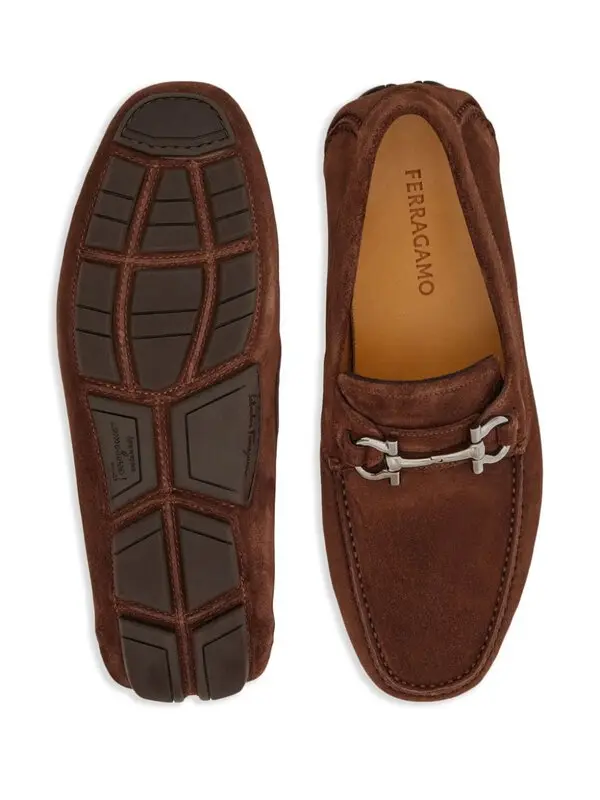 FERRAGAMO Gancini Loafers - Brown