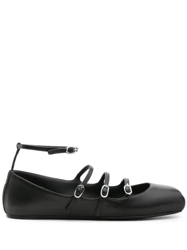 Alexander McQueen Buckled-straps Leather Ballerinas