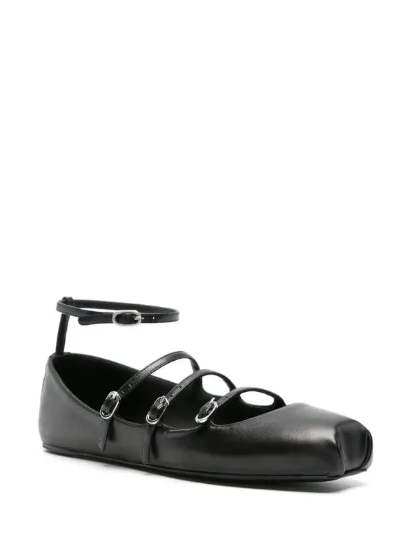 Alexander McQueen Buckled-straps Leather Ballerinas