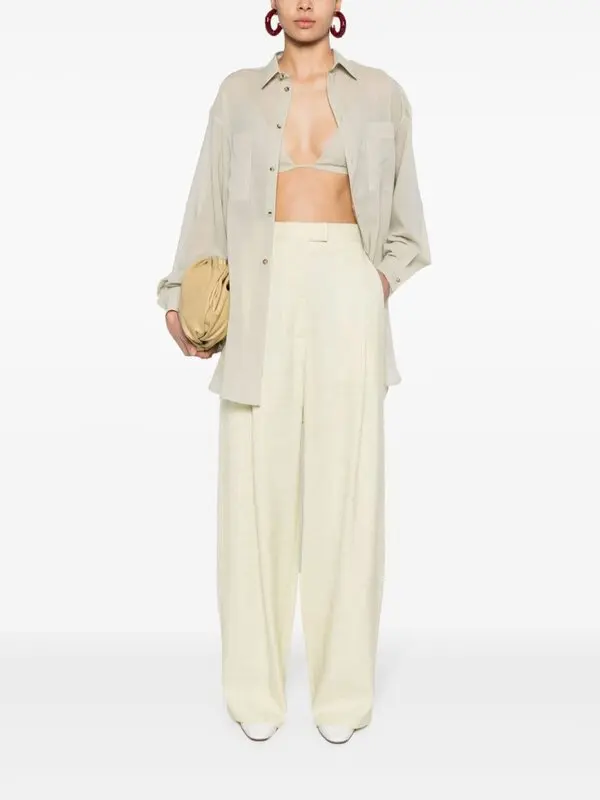 Philosophy Di Lorenzo Serafini Chambray Pleated Straight Trousers