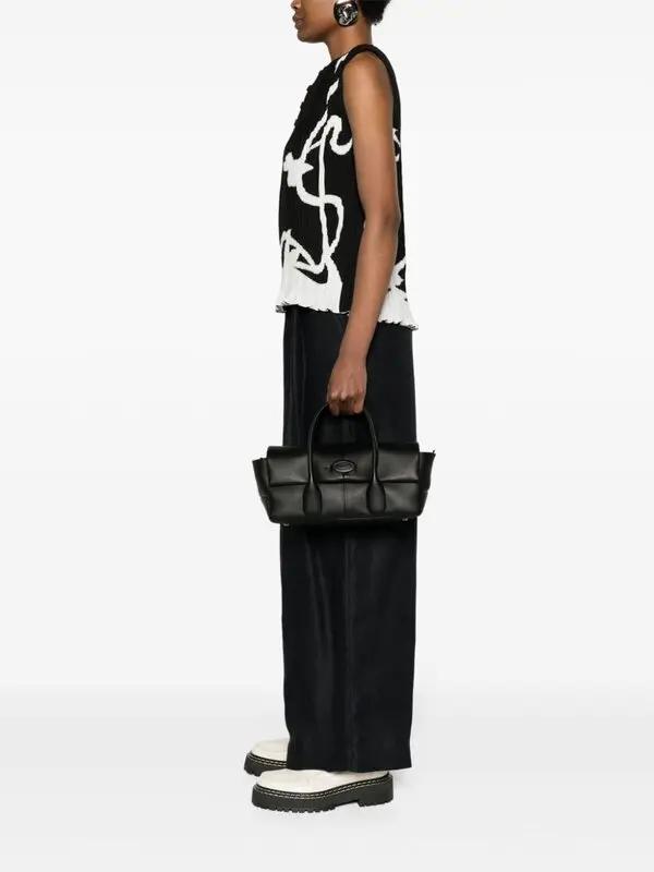 TOD'S Di Reverse Leather Tote Bag - Black