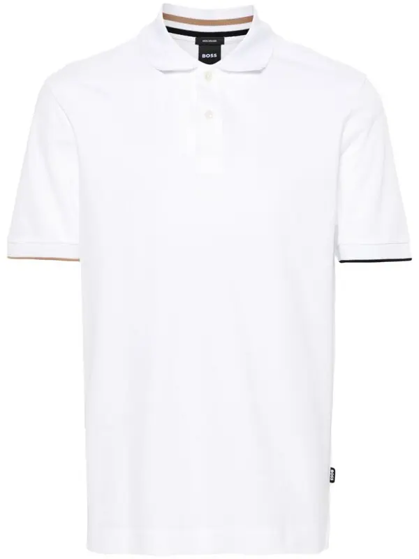 BOSS Short-sleeve Cotton Polo Shirt - White