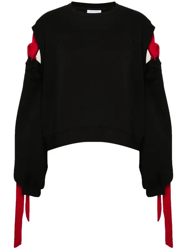 IOANA CIOLACU Stamp Cold-shoulder Sweatshirt - Black