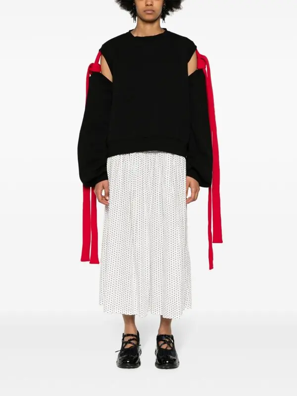 IOANA CIOLACU Stamp Cold-shoulder Sweatshirt - Black
