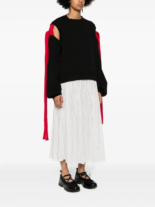 IOANA CIOLACU Stamp Cold-shoulder Sweatshirt - Black