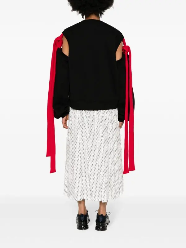 IOANA CIOLACU Stamp Cold-shoulder Sweatshirt - Black