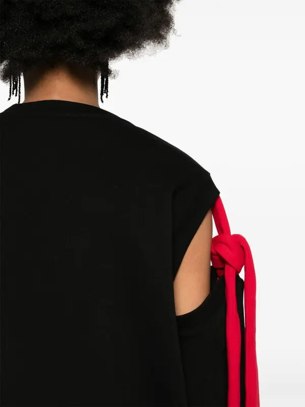 IOANA CIOLACU Stamp Cold-shoulder Sweatshirt - Black