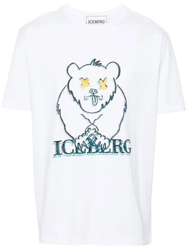 Iceberg Graphic-print Cotton T-shirt - White