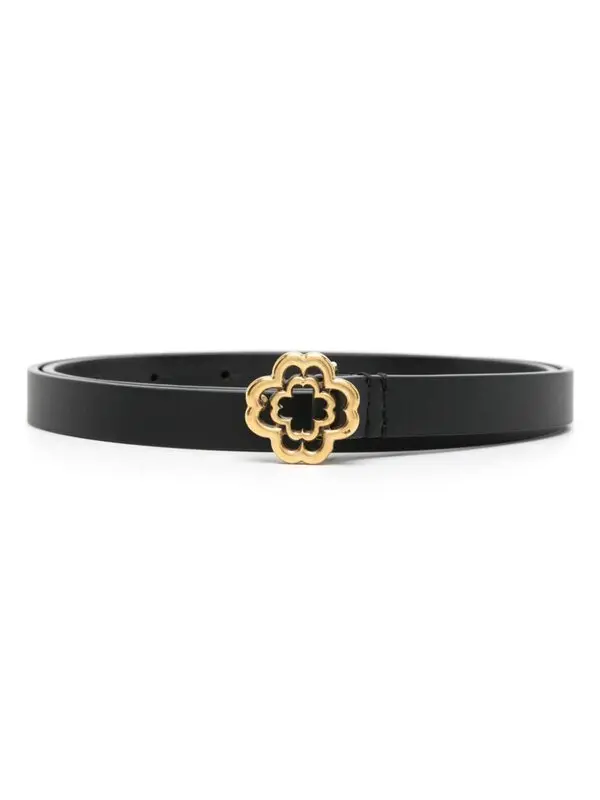 Maje Clover Leather Belt - Black