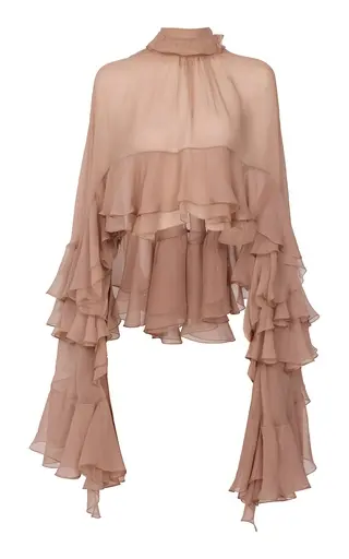 CHLOÃ© Ruffled Organic Silk Blouse
