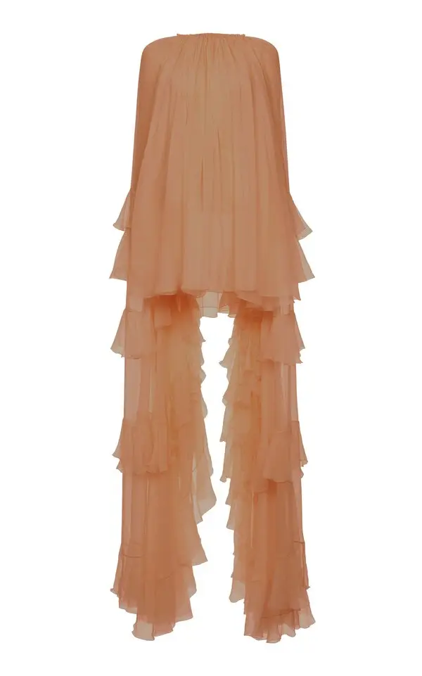 Chloé Ruffled Organic Silk Mousseline Mini Dress