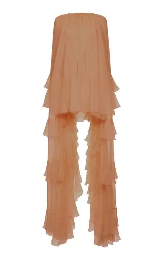Chloé Ruffled Organic Silk Mousseline Mini Dress