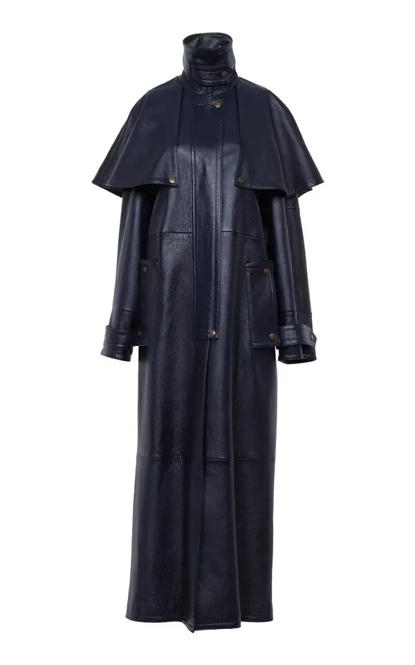 Chloé Cape-detailed Leather Trench Coat