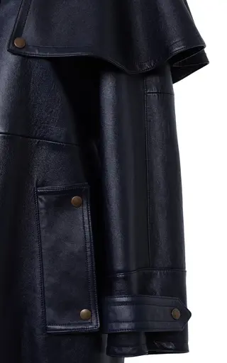 Chloé Cape-detailed Leather Trench Coat