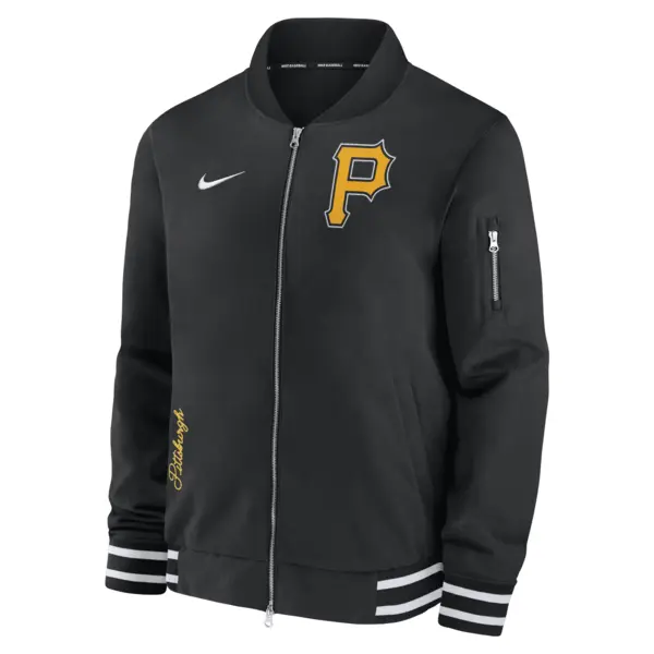 Nike Pittsburgh Pirates Authentic Collection Mlb Full-zip Bomber Jacket