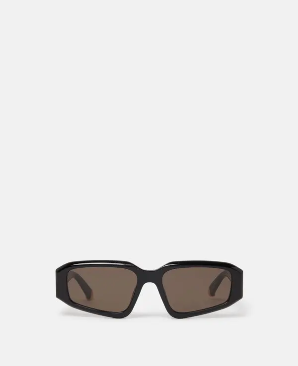 Stella McCartney Abstract Rectangle Sunglasses - Glossy Black
