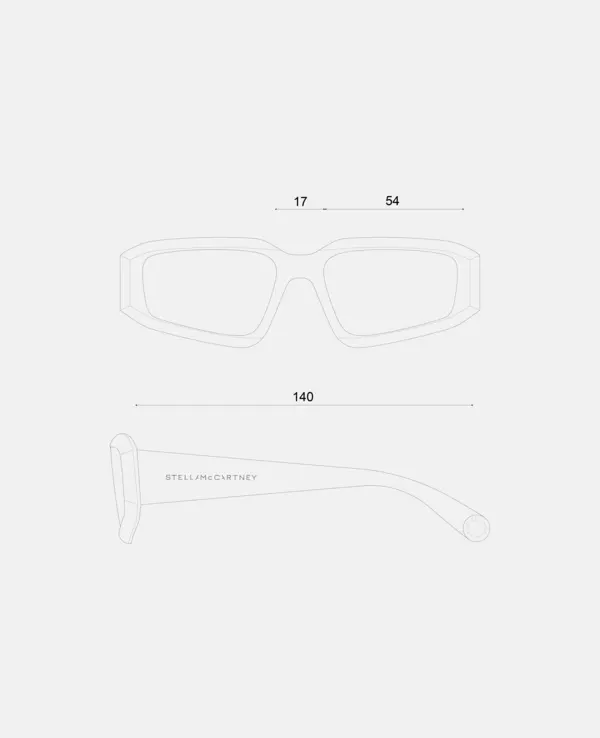 Stella McCartney Abstract Rectangle Sunglasses - Glossy Black