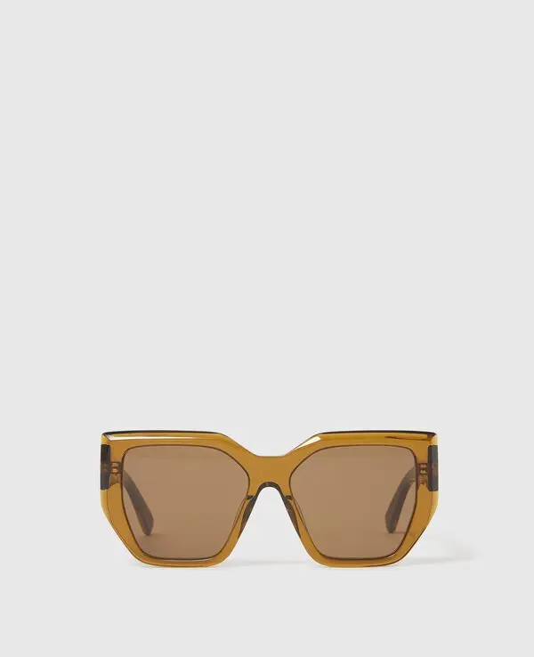 Stella McCartney Chunky Square Cat-eye Sunglasses - Khaki Green