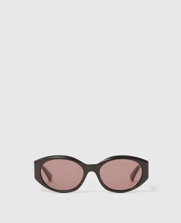 Stella McCartney Logo Oval Sunglasses - Chocolate Brown
