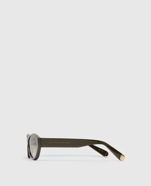 Stella McCartney Logo Oval Sunglasses - Olive
