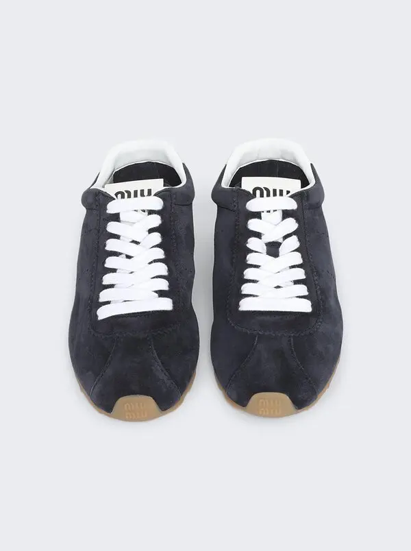 Miu Miu Plume Suede Sneakers - Blue
