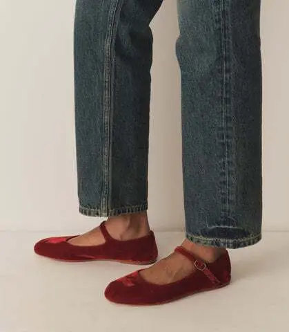 DÔEN Mary Jane Slippers - Ruby Velvet