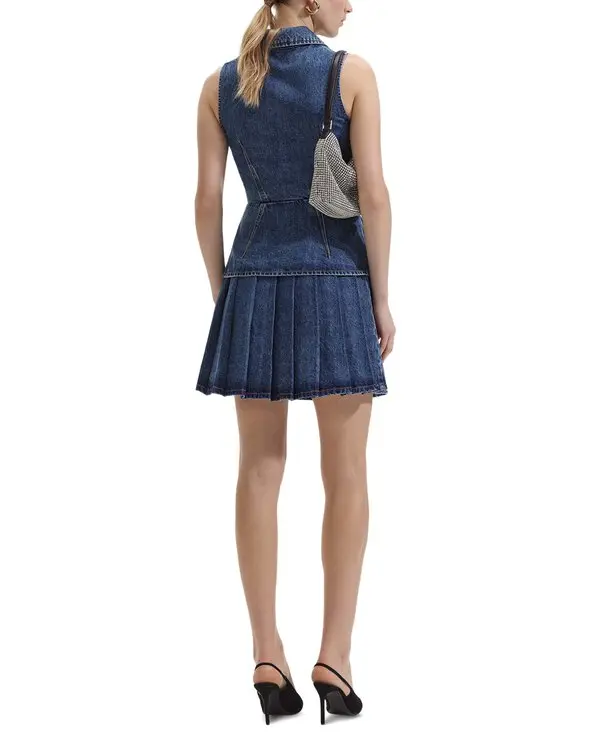 Self-Portrait Tailored Denim Mini Dress In Blue - 40% Off | Editorialist