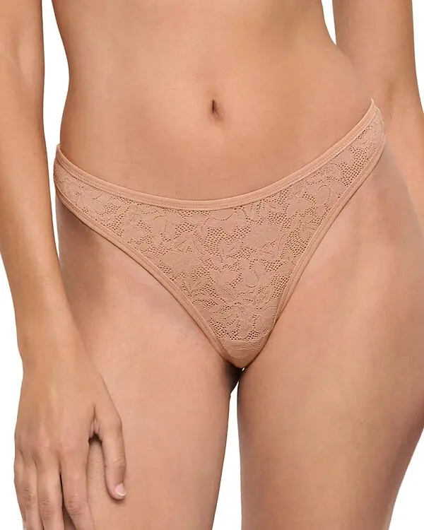 Eberjey Eberjay Soft Stretch Recycled Lace Thong - Sunkissed